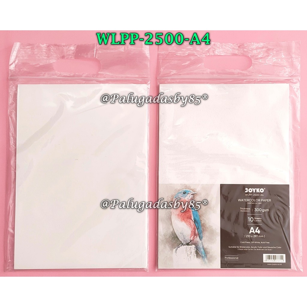 Jual (1 Pak Isi 10 Lembar) GROSIR Watercolor Paper JOYKO WLPP-2500-A4 300 gsm / Kertas Cat Air ...