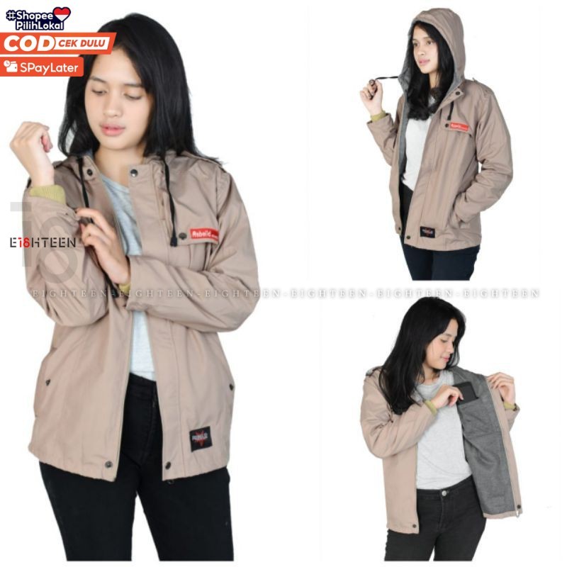 Jual [BISA COD] Jaket Blazer Cewek Semi Parka Wanita Original Rebel ID ORIGINAL | Shopee Indonesia