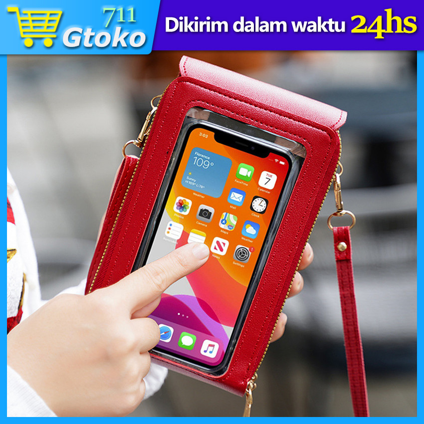 Jual Tas Hp Touchscreen Wanita Tas Selempang Kulit Leather Dompet Handphone Kartu Uang ...