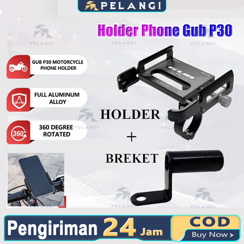 Jual GUB P30 Original Holder HP Motor Full Besi Alumunium Alloy Breket Tempat Handphone Dudukan ...