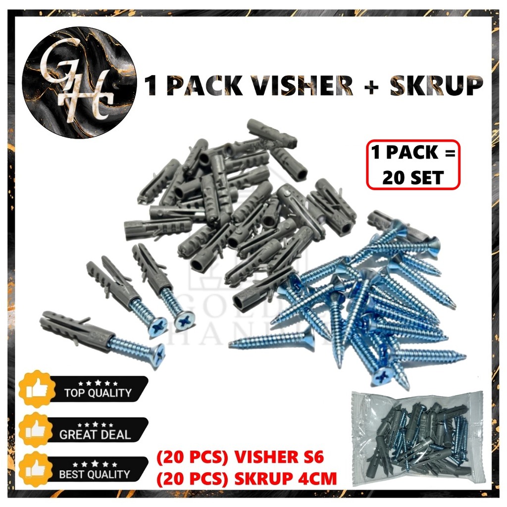 Jual Skrup Sekrup Set Spiser piser 4CM Tembok Screw Dinding | Shopee Indonesia