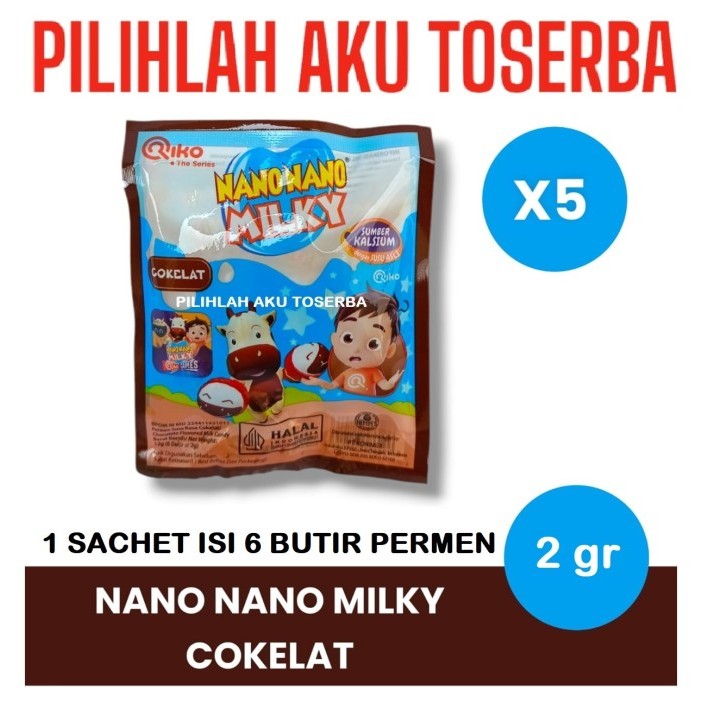 Jual Permen NANO NANO MILKY Rasa COKELAT - ( HARGA 5 SACHET ) | Shopee ...