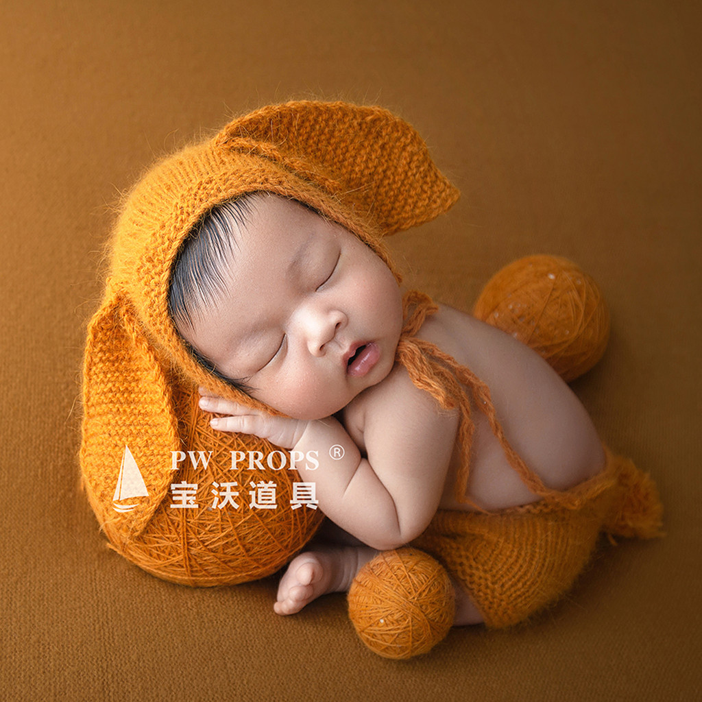 Jual Angora Clothes Knit Baby Bunny Hat And Diaper Set Photo Shoot ...