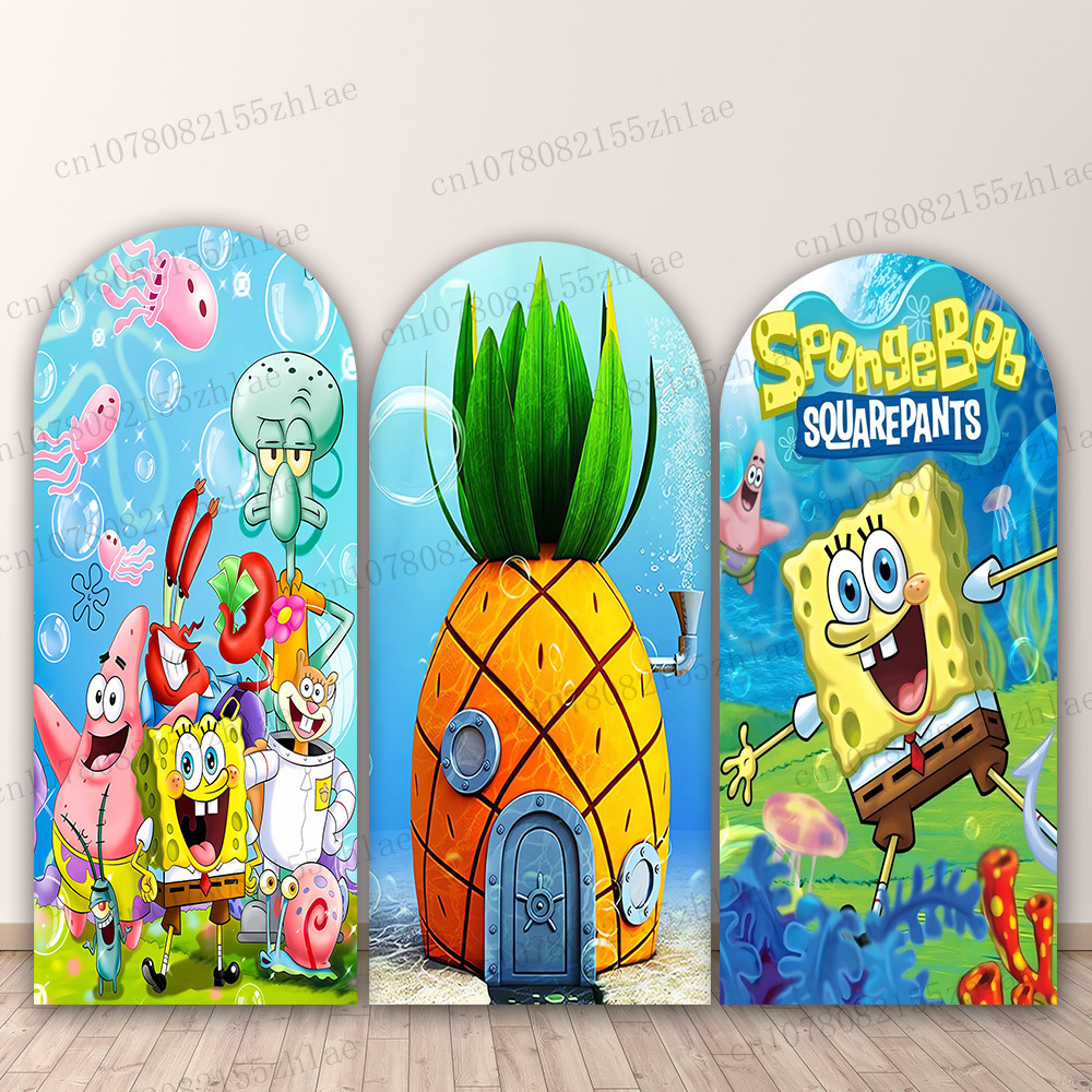 Jual SpongeBob Birthday Photo Background Arch Photography Backdrop ...