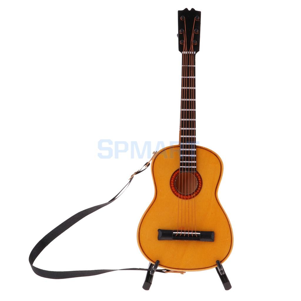 Jual 1/6 Scale Handcrafted Wooden Electric Guitar Model With Display ...