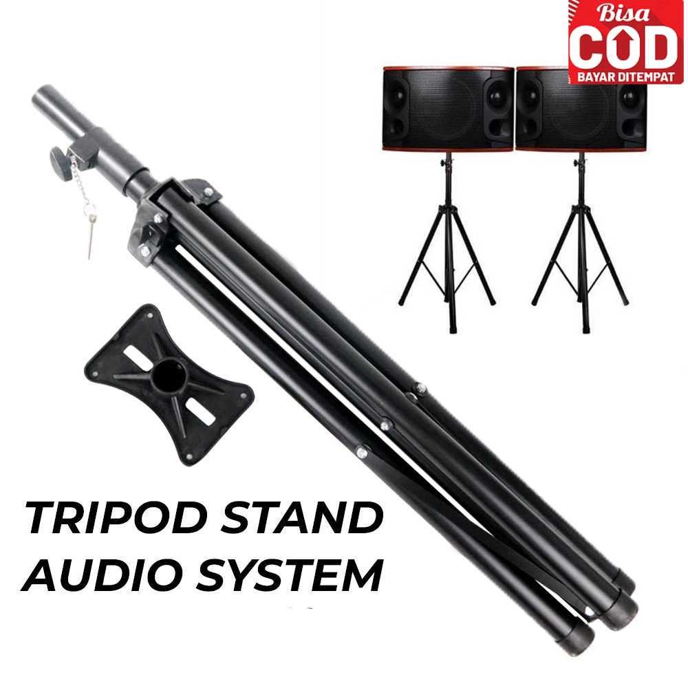 Jual ( Hshop 18 ) TaffSTUDIO Floor Tripod Stand Speaker Audio System 8-15 Inch 1.8M - SPS-502M ...