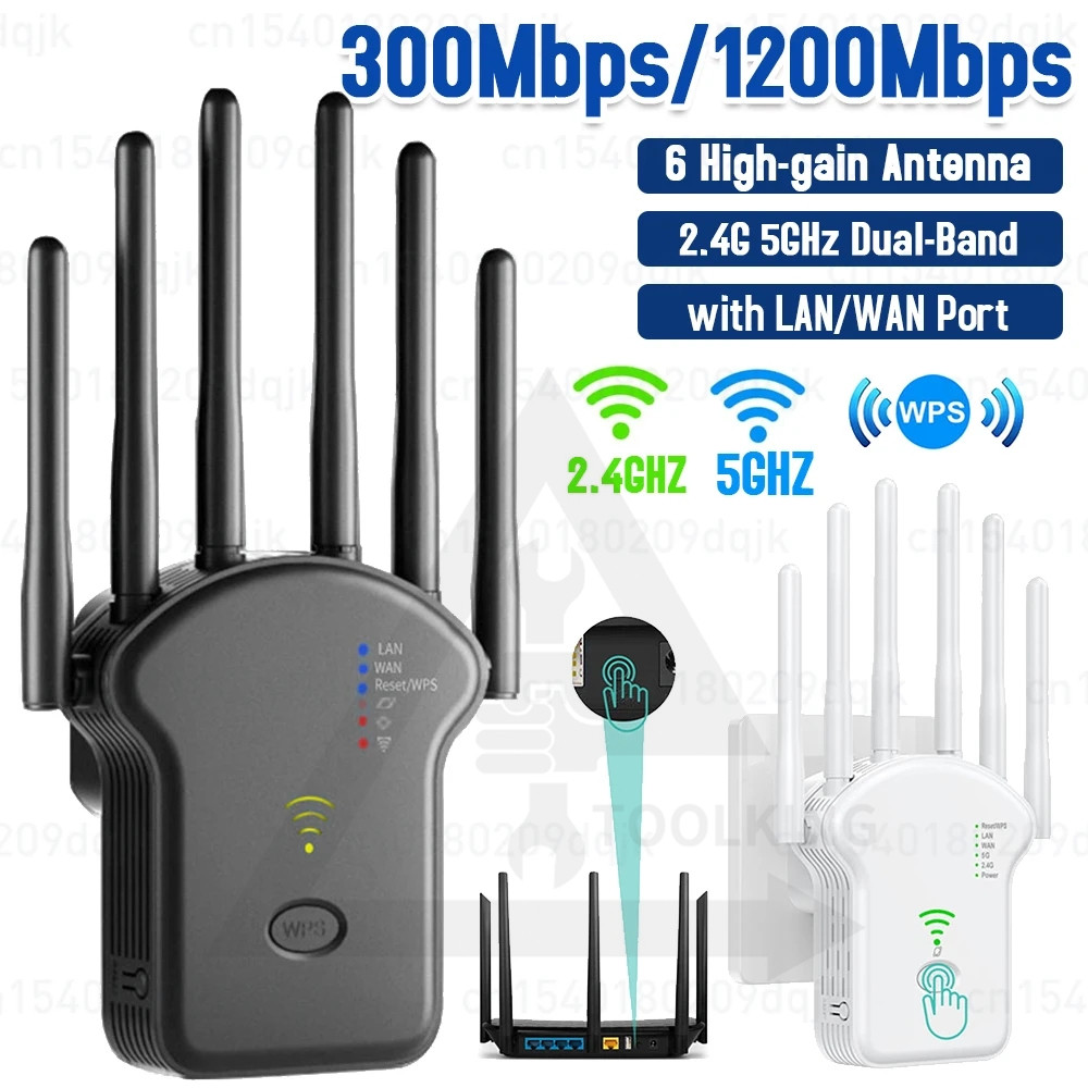 Jual 300Mbps/1200Mbps 5Ghz Wireless WiFi Repeater 2.4G 5GHz Wifi Signal ...