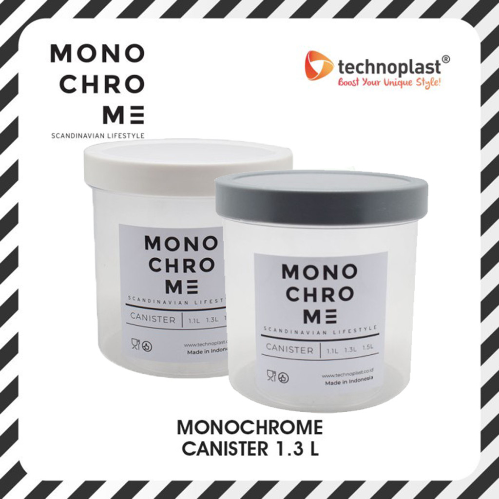 Jual TECHNOPLAST Monochrome Canister Toples Plastik Arcylic 3 Ukuran ...