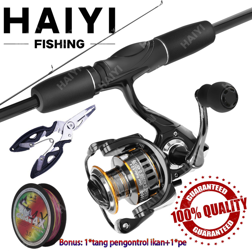 Jual HAIYI FISHING Pancing Set 15 Kg Reel Pancing Murah Kuat Power/ 1.65M/1.8M/2.1M/2.4M Joran ...