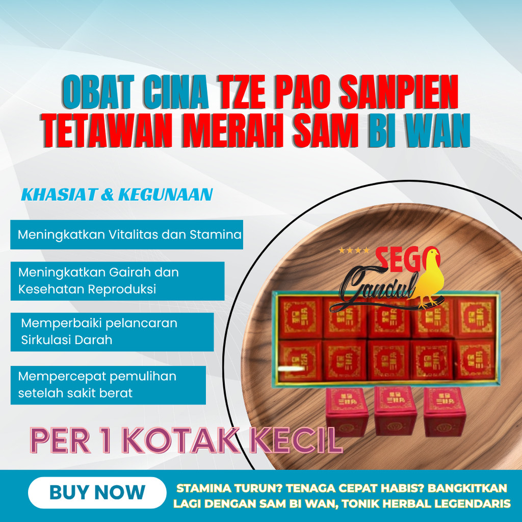 Jual Obat Cina Tze Pao Sanpien Tetawan Merah Sam Bi Wan 1 kotak kecil | Shopee Indonesia