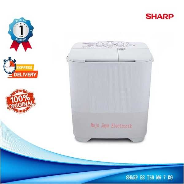 Jual Mesin Cuci 2 Tabung Sharp EST 70 MW / 68 MW Cuci Dan Kering Low ...