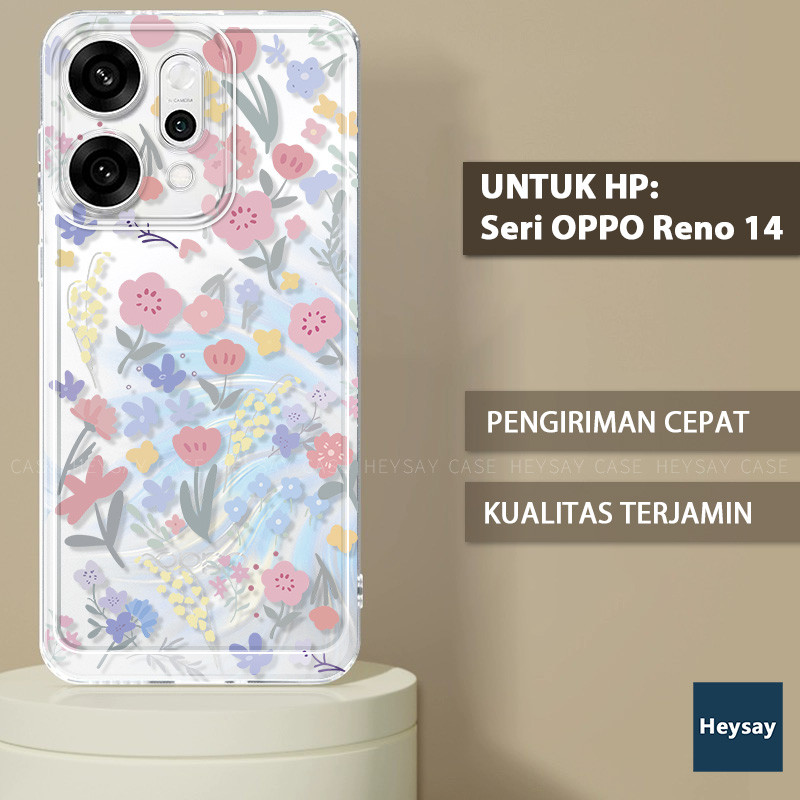 Jual Terbaru Bunga Clear Case Hp OPPO Reno 14 Pro 5G Kecil Beruang Casing oppo reno 14F Soft ...