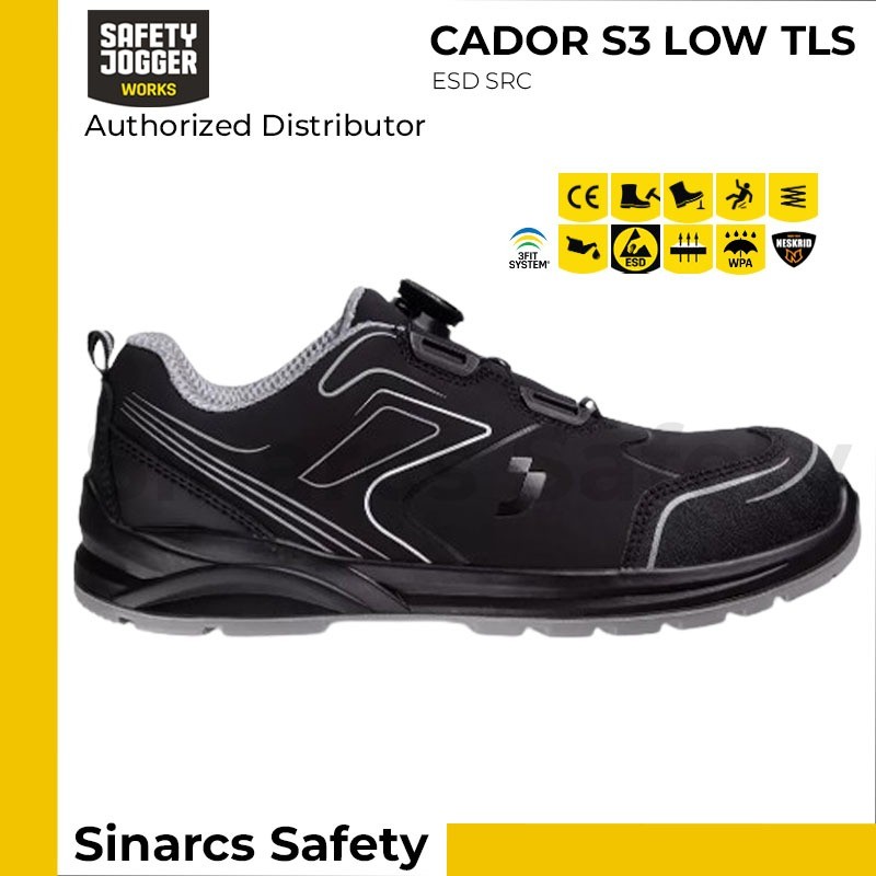 Jual Sepatu Safety Jogger CADOR S3 Low TLS - Black / Hitam | Shopee ...