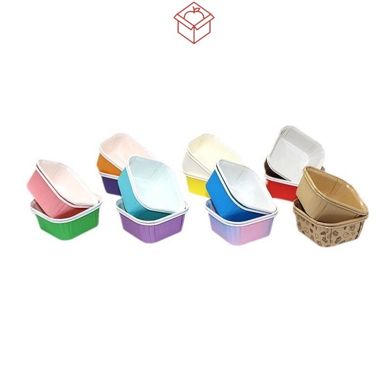 Jual Kertas Kotak Kue Roti Dessert Kertas Motif | Square Cupcake Box ...