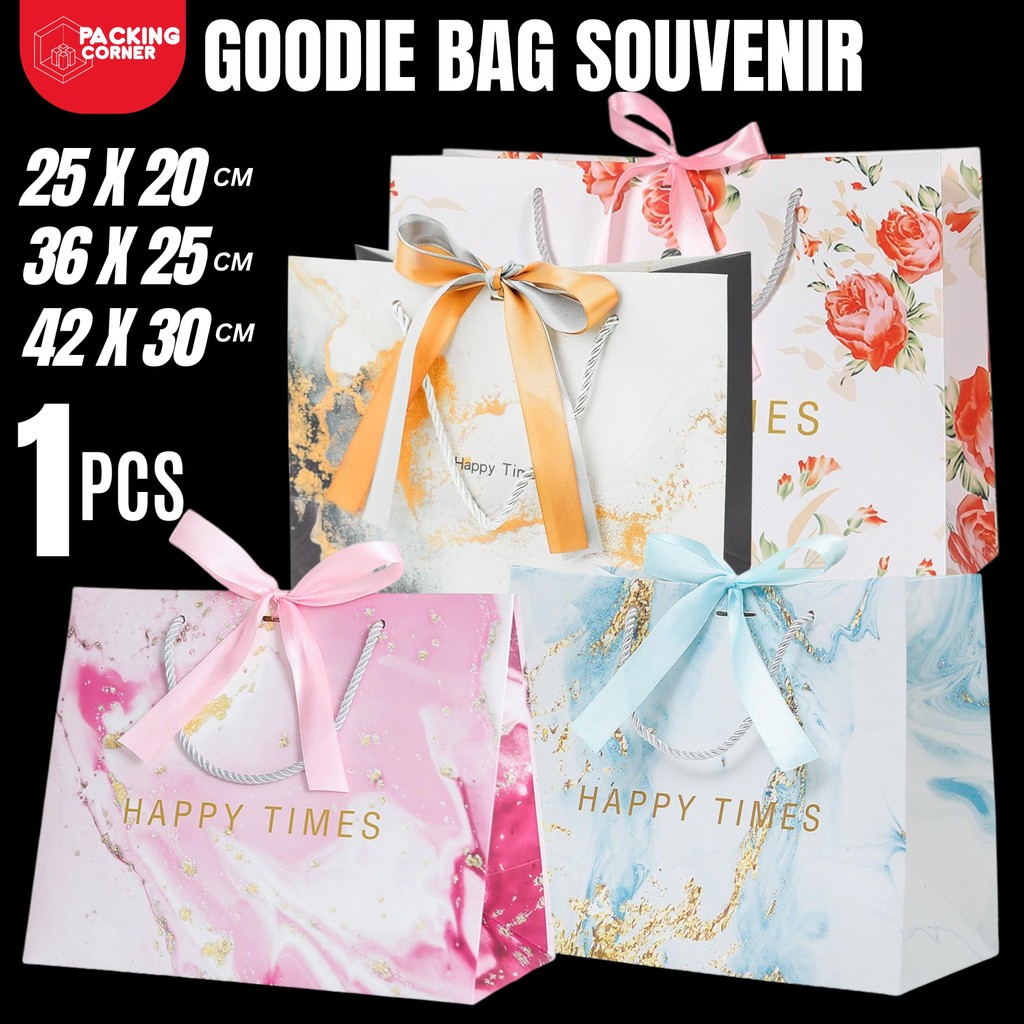 Jual Paperbag PREMIUM Marble Flower FREE PITA | Tas Goodie Bag Hadiah ...