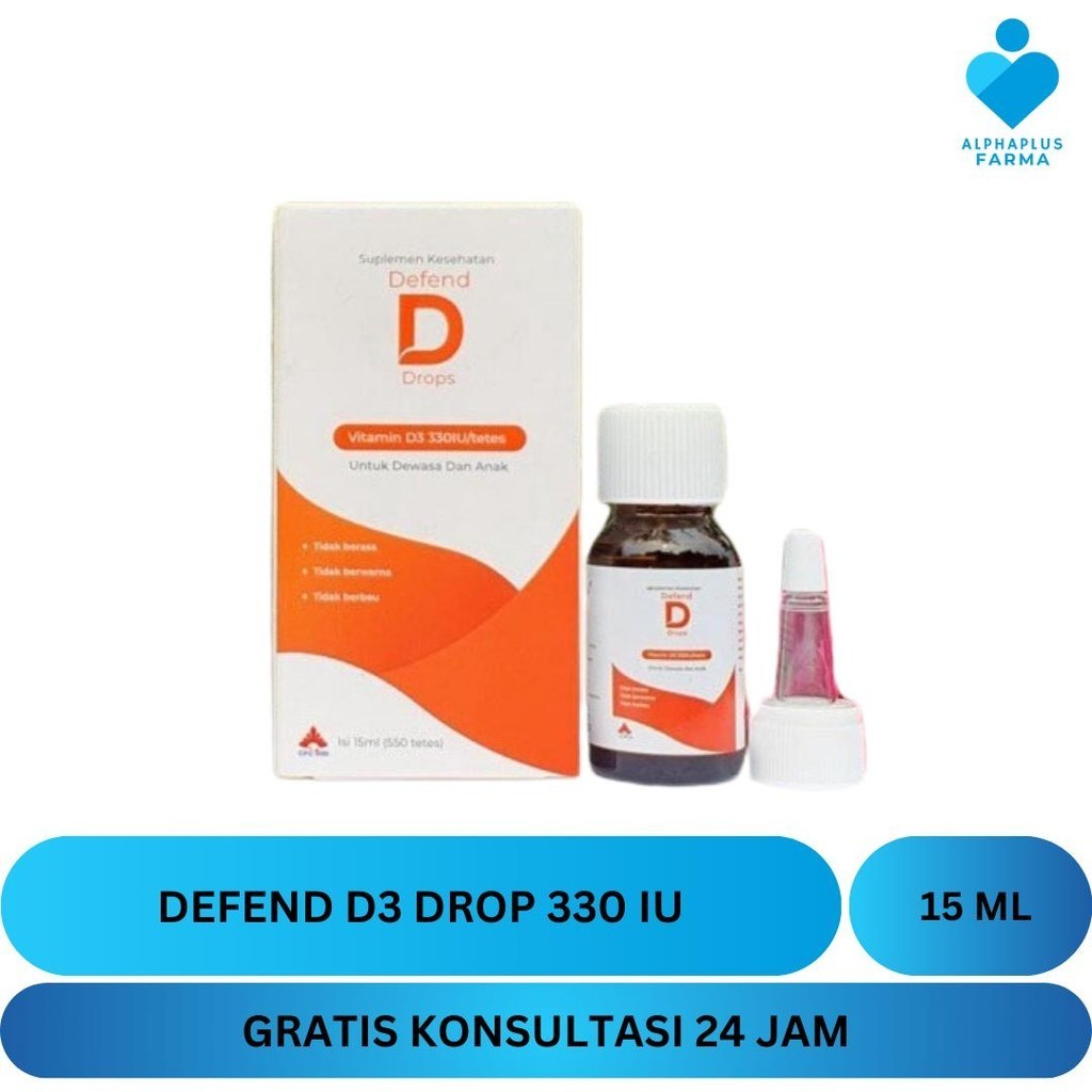 Jual Defend D Drops - Vitamin D3 Tetes anak, bayi, dewasa 330 iu per ...