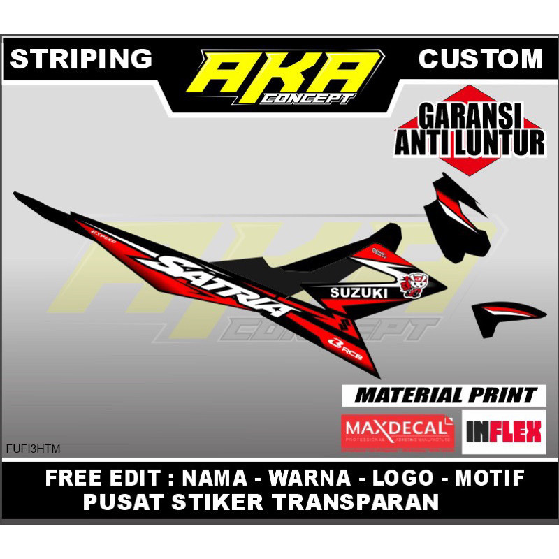 Jual sticker striping Suzuki Satria FUFI injeksi bisa request SF55 ...