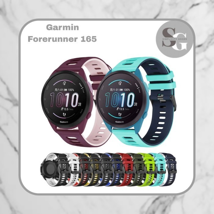 Jual STRAP GARMIN FORERUNNER 165 DUAL COLOR SILICONE TALI JAM TANGAN ...
