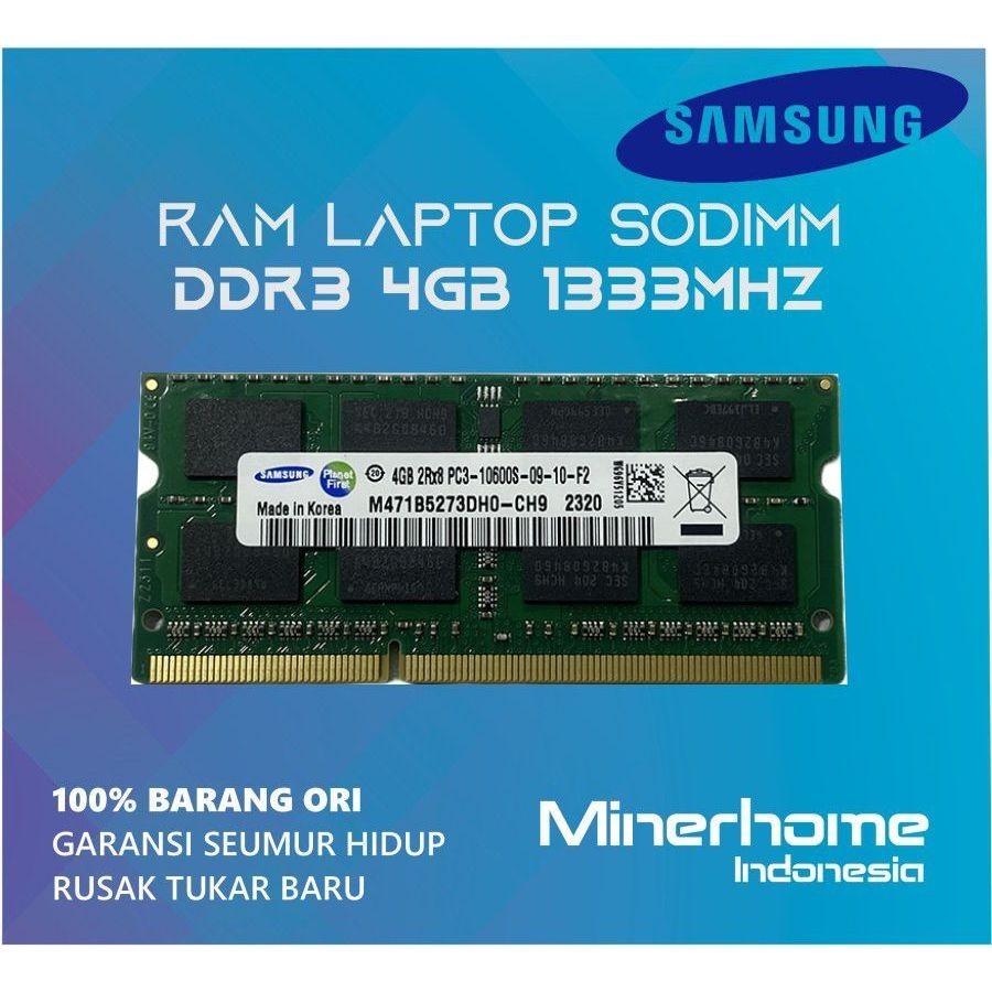 Jual Memory RAM Laptop SODIMM DDR3 4GB PC10600 1333Mhz 2RX8 | Shopee ...