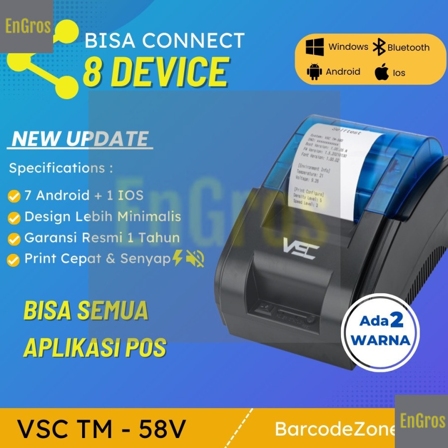 Jual 58V VSC PRINTER THERMAL BLUETOOTH VSC 58V Kasir PPOB Desktop Print ...
