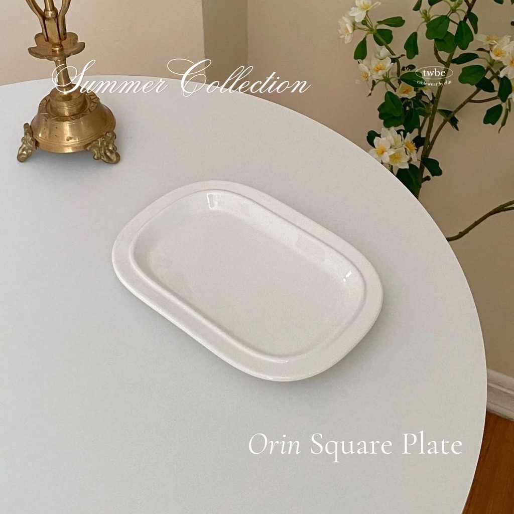Jual ORIN Square White Ceramic Tray Plate | TWBE Tablewearbyelin ...