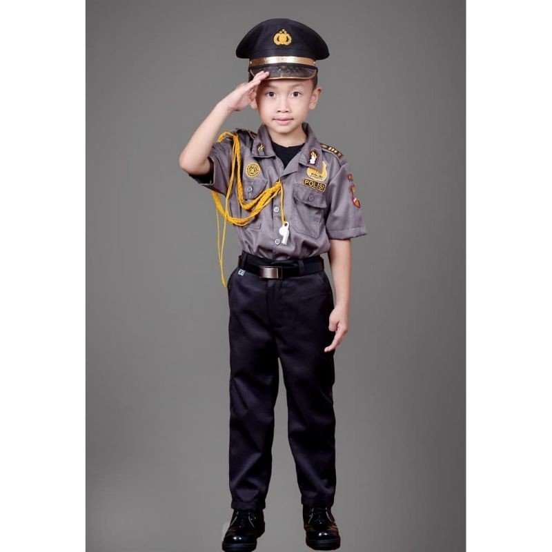 Jual seragam polisi anak / baju polisi anak tk / baju polisi paud ...