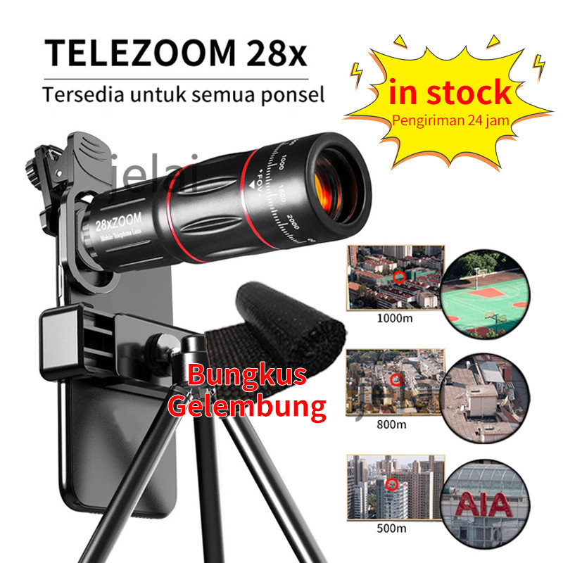 Jual (in stock)APEXEL 28X Lensa lensa apexel 18x25 Tele Zomm HP Lens ...