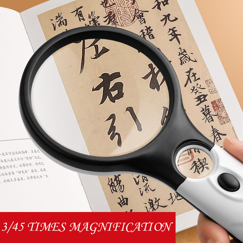 Jual 2in1 Portable Magnifier Kaca Pembesar Lensa Ganda 3/45 Kali Kaca ...