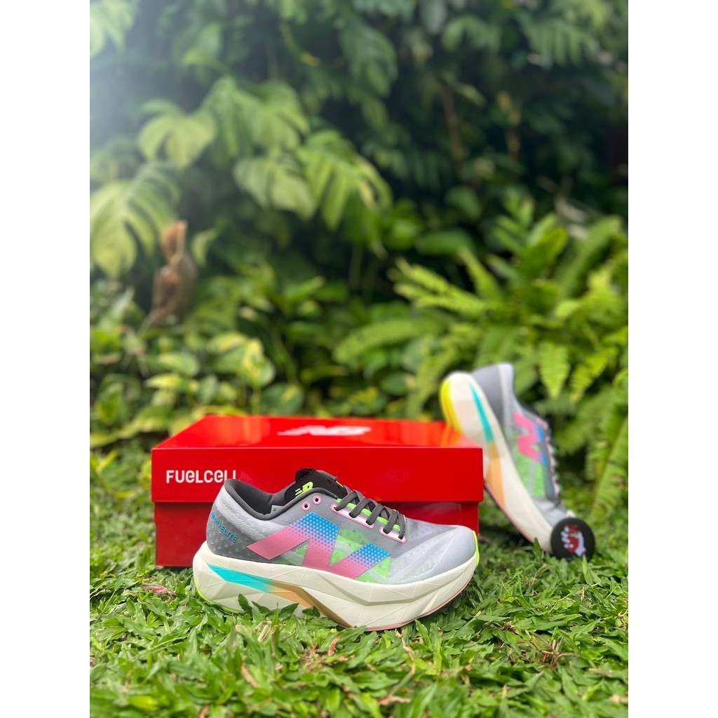 Jual New Balance Fuell Cell Elite V4 Grey Blue Pink | Shopee Indonesia