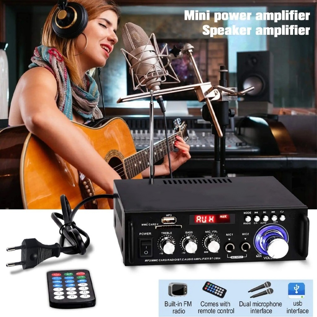 Jual Amplifier Bluetooth EQ Audio Amplifier Karaoke Home Theater FM ...