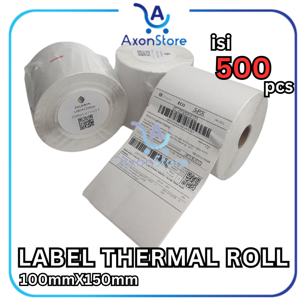 Jual Label Thermal Barcode 100 x 150 mm 500pcs Sticker Resi 4x6 100x150 | Shopee Indonesia