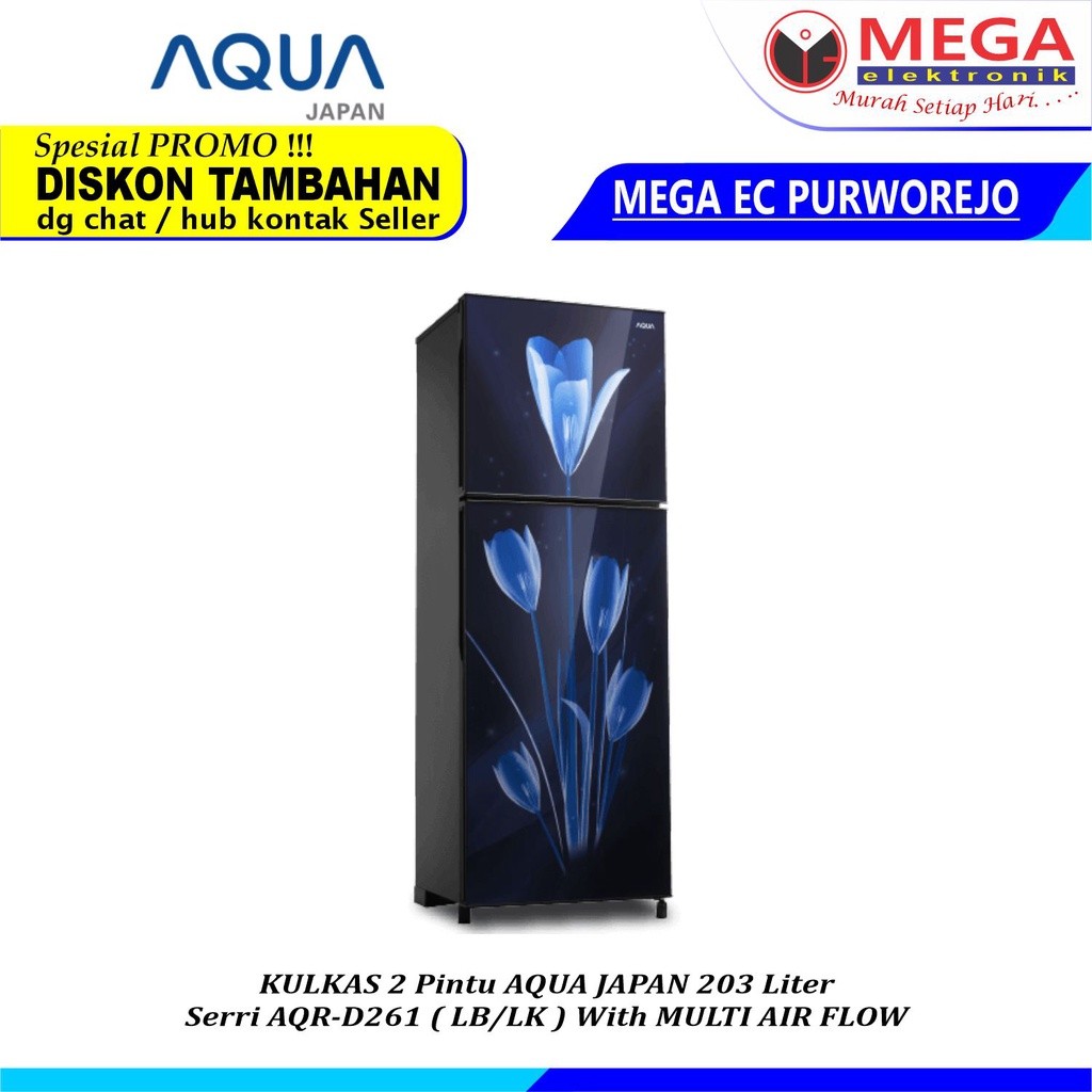 Jual LEMARI ES AQUA AQR-D251 (LB/LK) 2 PINTU KAPASITAS 169 LITER MULTI ...