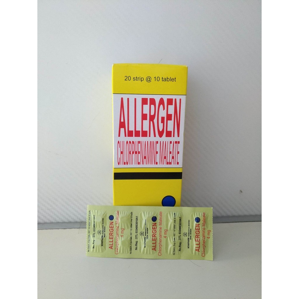 Jual Allergen alergen chlorphenamine maleate CTM 4mg per strip isi 10 ...