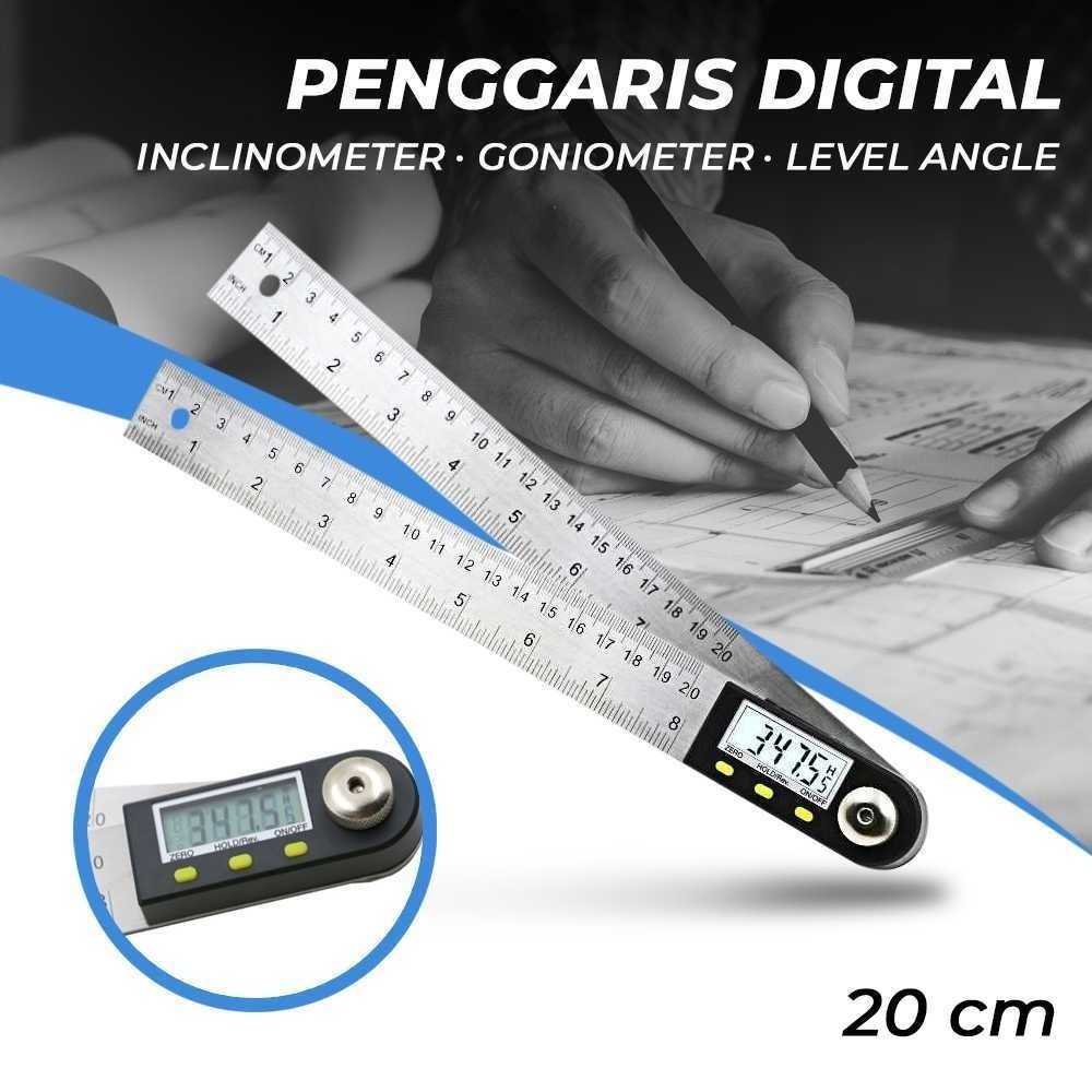 Jual penggaris inklinometer digital-mistar angle ruler-pengukur sudut ...