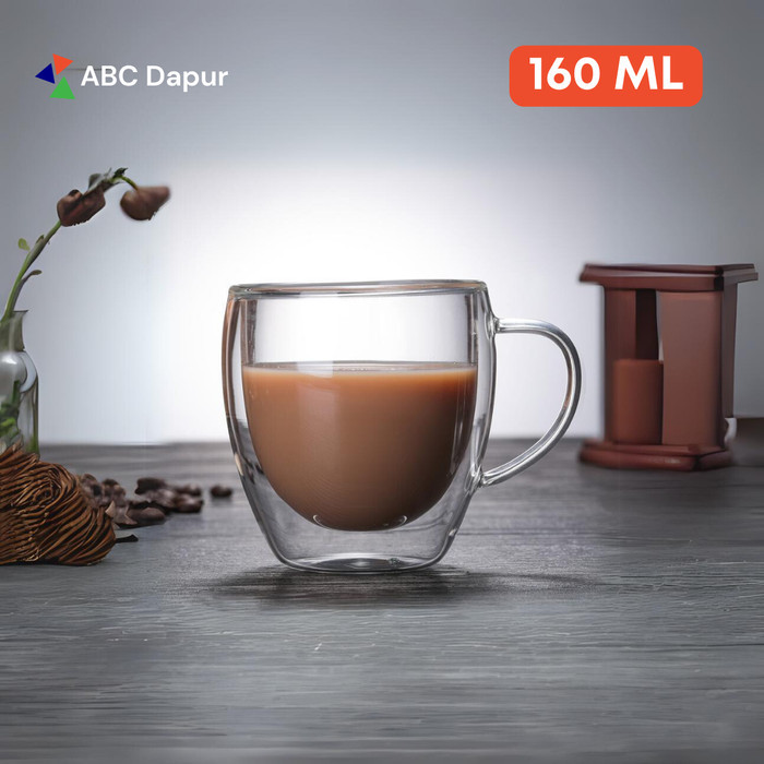 Jual Cangkir Kopi Anti Panas Double Wall Glass Round | Shopee Indonesia
