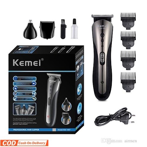 Jual KEMEI KM-1407 Alat Mesin Cukur Rambut tanpa kabel Mesin Cukur Clipper 3 in1 Cukuran Jenggot ...