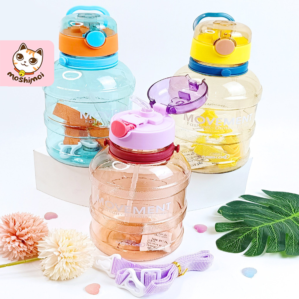 Jual Botol Minum Bentuk Galon + Tali Strp Panjang 1.250mL | Shopee ...