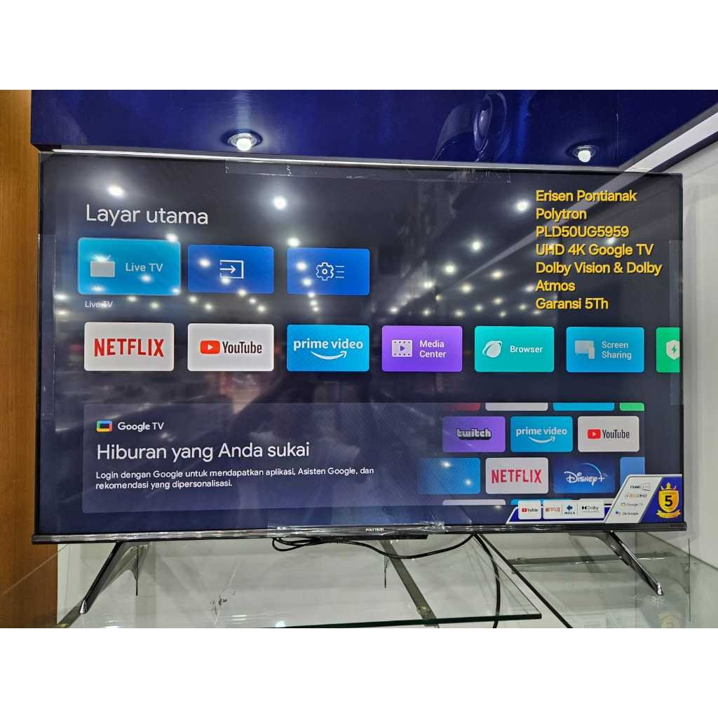 Jual POLYTRON 4K UHD Smart Google TV 50 Inch PLD 50UG5959 | Shopee ...