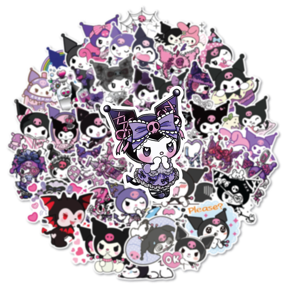 Jual 10/30/50pcs Cartoon Kuromi Stickers Kawaii Girls Anime Aesthetic ...