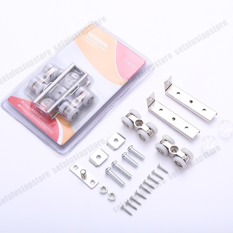 Jual ID 2 BUAH/SET ROLLER PINTU SLIDING 4/8 RODA RUMAH KAMAR RODA ...