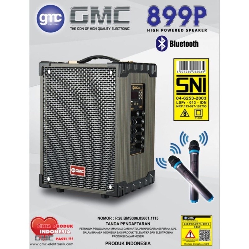 Jual SPEAKER BLUETOOTH PORTABLE GMC 899P 899 P BONUS 2 MIC WIRELESS ...