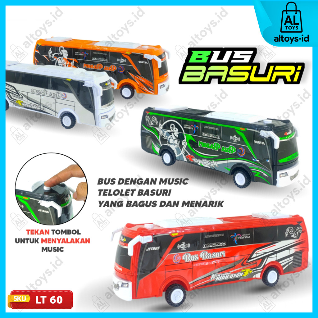Jual Mainan Bus Basuri Musik dengan Lampu dan Suara Telolet Luxury Bis ...