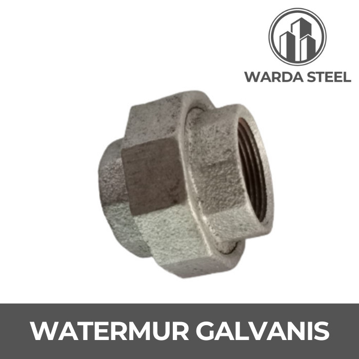 Jual Watermur Galvanis 2" Drat - Union Water Mur Moor Moer Besi Inch | Shopee Indonesia