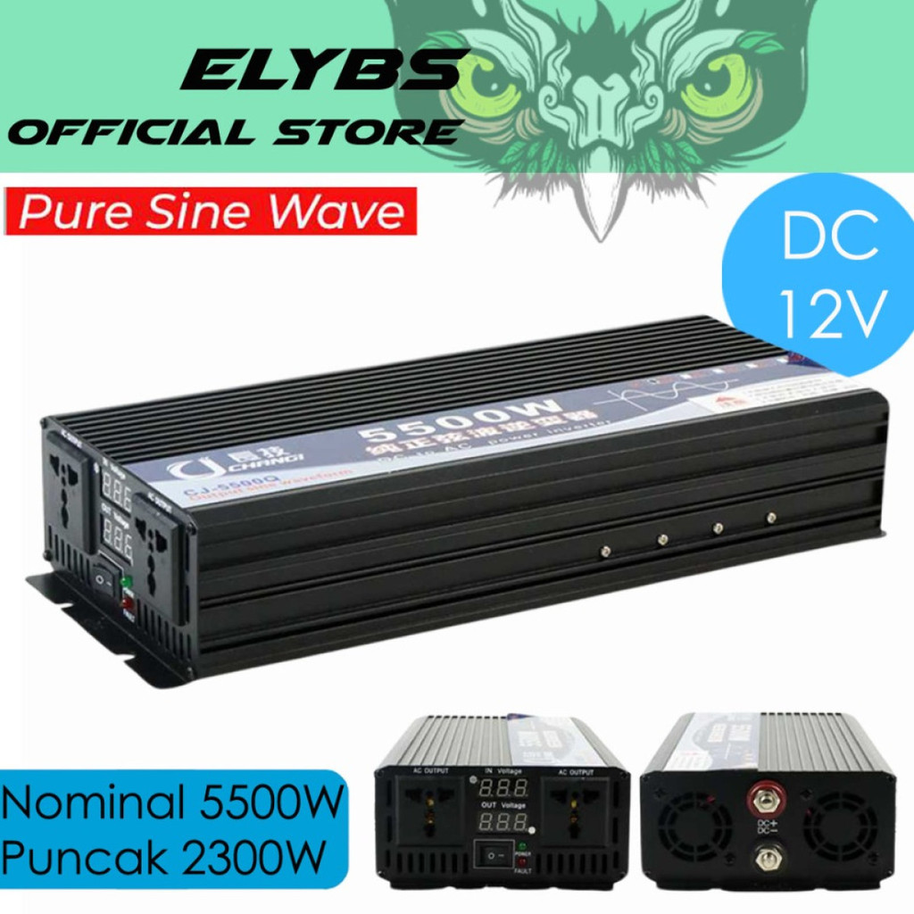 Jual Power Inverter Pure Sine Wave Mengubah Arus DC AKI 12V to AC 220V 5500W | Shopee Indonesia