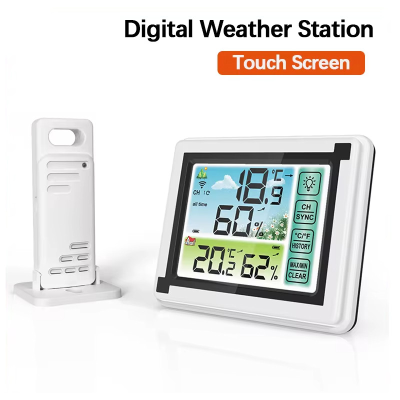 Jual Digital Weather Station Clock Indoor Outdoor Temperature and ...