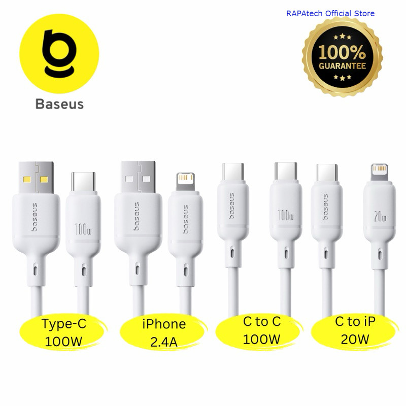 Jual BASEUS Silky Series Kabel Data Type-C 100W / iPhone 2.4A / Type-C ...