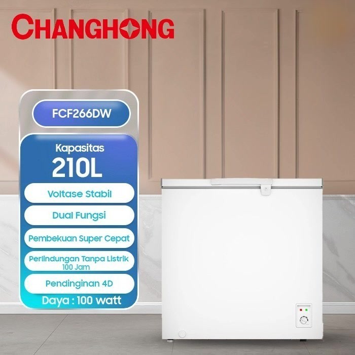 Jual Chest Freezer Changhong FCF 266DW / FCF266DW 220 Liter 100 Watt ...