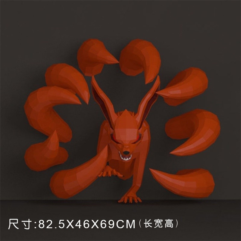 Jual Japanese Anime Kyubi Nine Tails Ninja Paper Model Home Decor Wall ...
