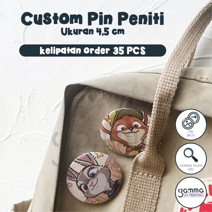 Jual Custom Cetak Pin 44mm / Pin Peniti Promosi | Shopee Indonesia
