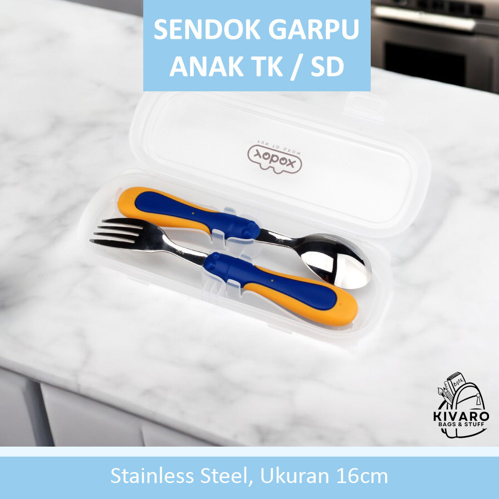 Jual Kivaro Set Alat Makan Sendok Garpu Anak Ukuran 16cm Stainless ...
